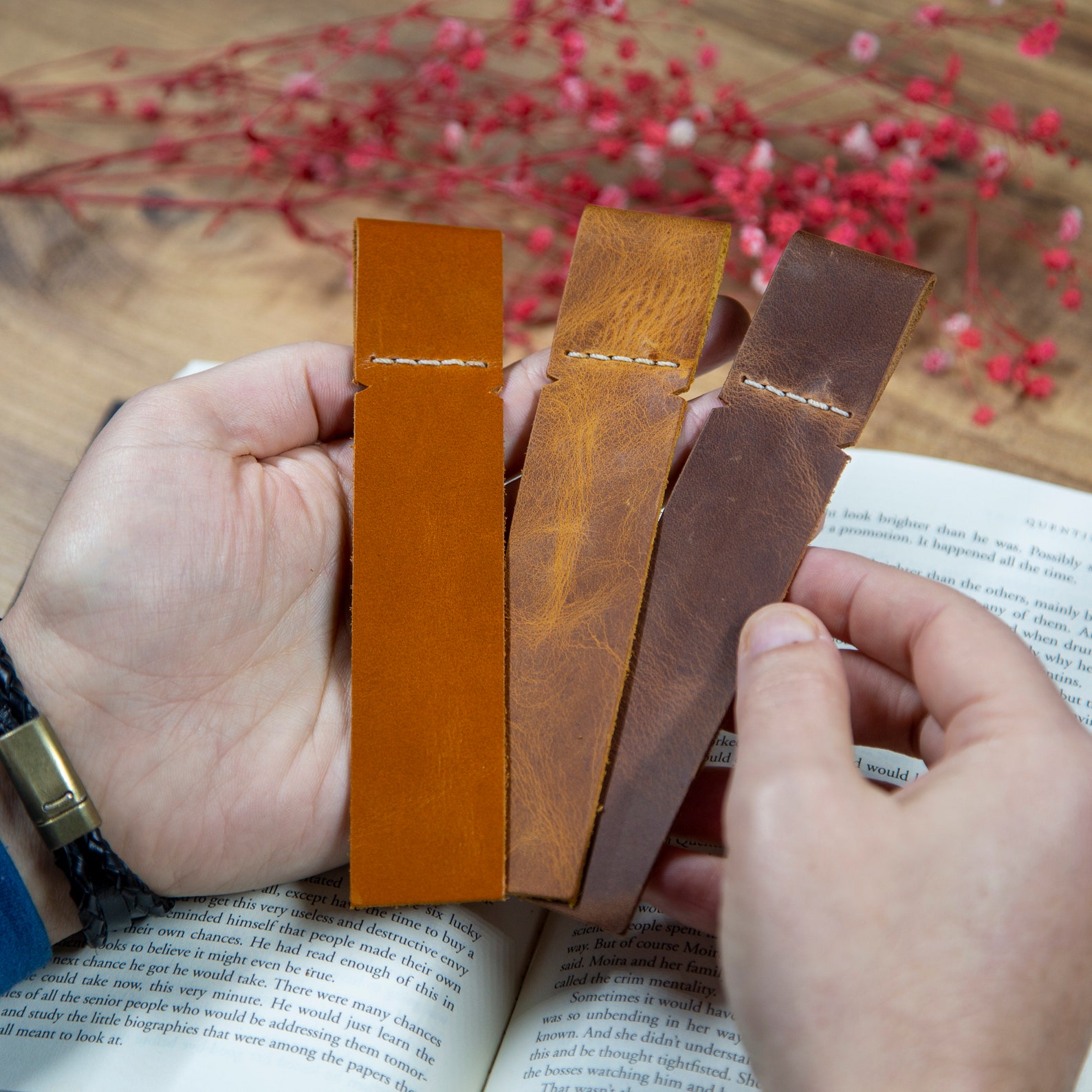 Leather Bookmark Personalization, Men's Gift Bookmark, Bookmark for ...