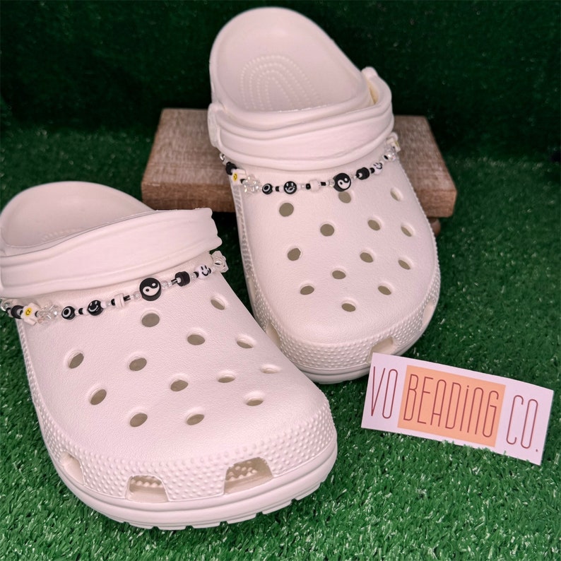 Set of Two Yin-yang Croclette /black and White Croc Charms ...