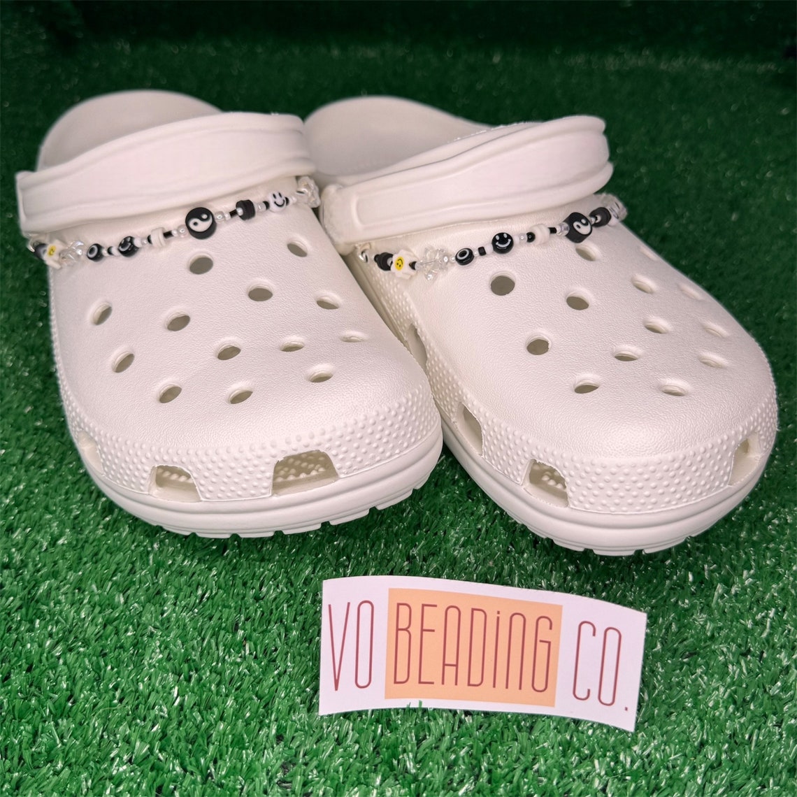 Set of Two Yin-yang Croclette /black and White Croc Charms ...