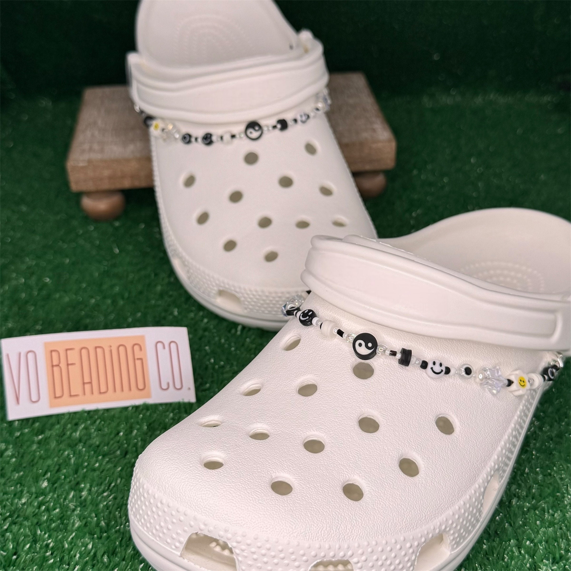 Set of Two Yin-yang Croclette /black and White Croc Charms ...