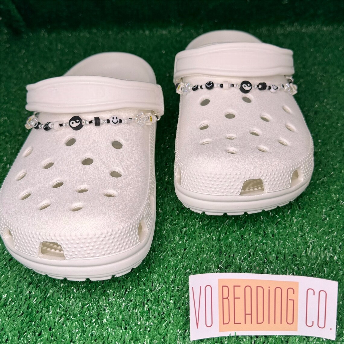 Set of Two Yin-yang Croclette /black and White Croc Charms ...