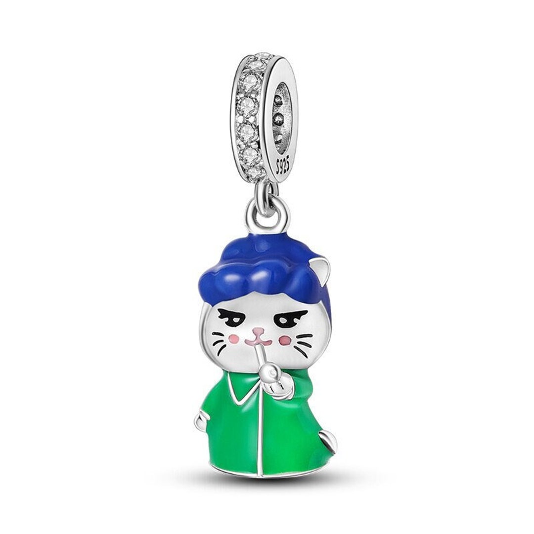 Smoking Cat Charm Cigar Pipe Smoke Kitten Pendant Charm Bracelet ...