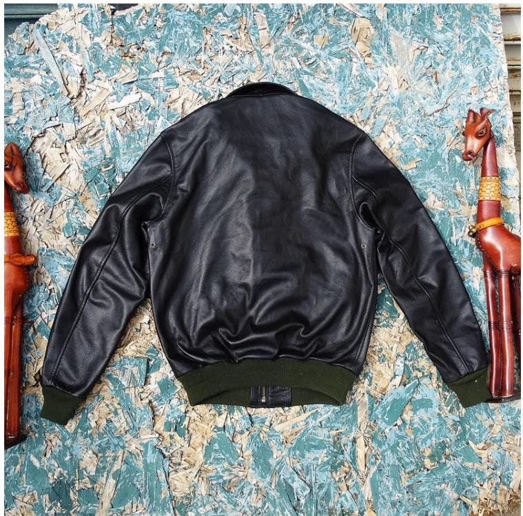 Men's Vintage A-2 Calfskin Leather Jacket Classic Bomber Style, Genuine ...