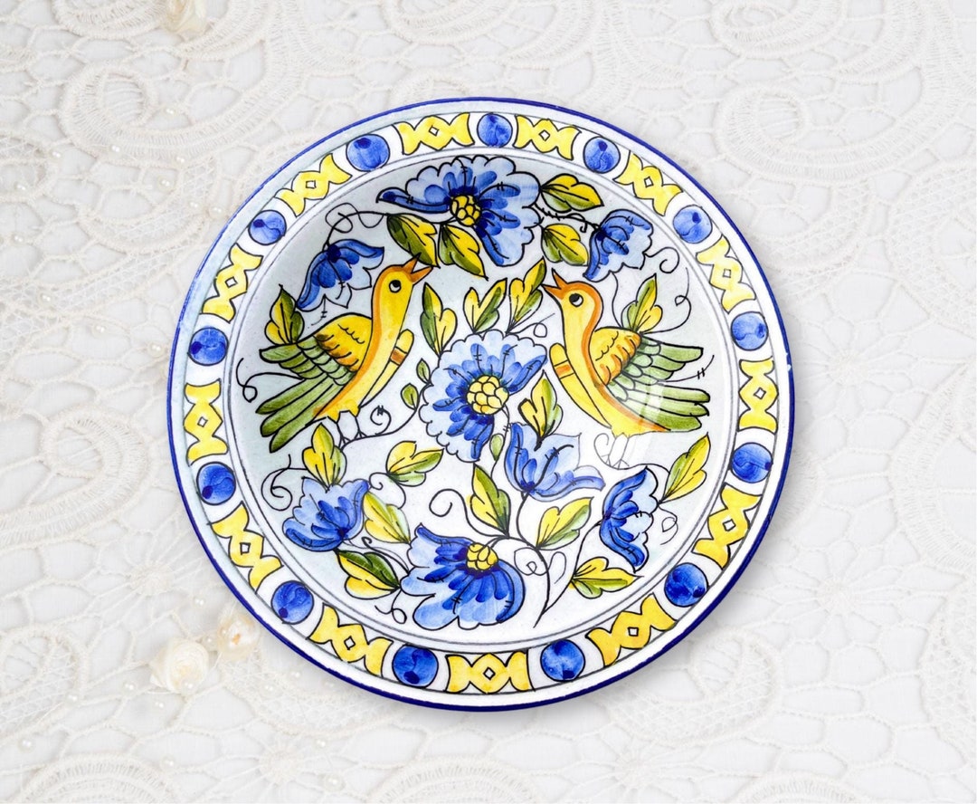 Large Spanish Ceramic Plate for Kitchen Decor, Hand Painted Majolica ...