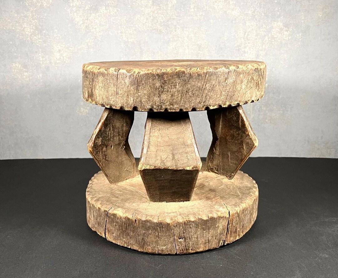 Old African Dogon Stool, Hand Carved Vintage Wooden Dogon Stool From ...