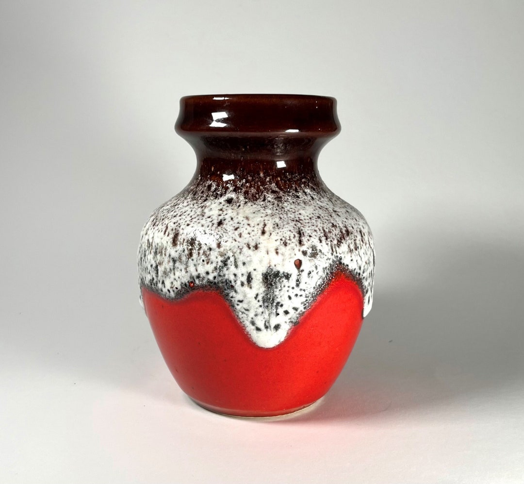 Vintage West Germany Pottery Vase Retro Home Decor Fat Lava Ceramic 70s ...