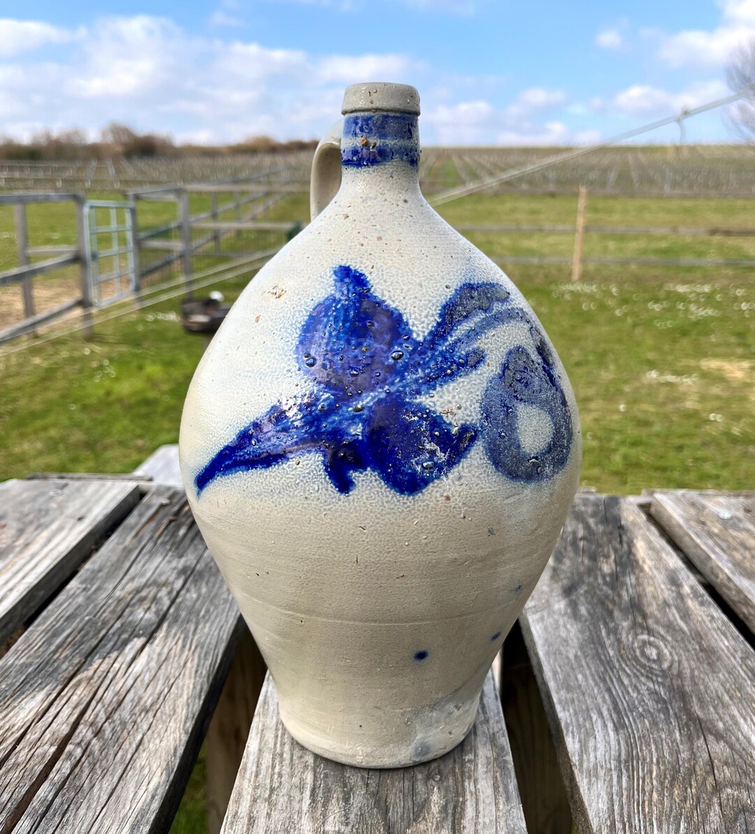 Antique Salt Glaze Pottery Westerwald Stoneware Jug, Cottage Decor ...