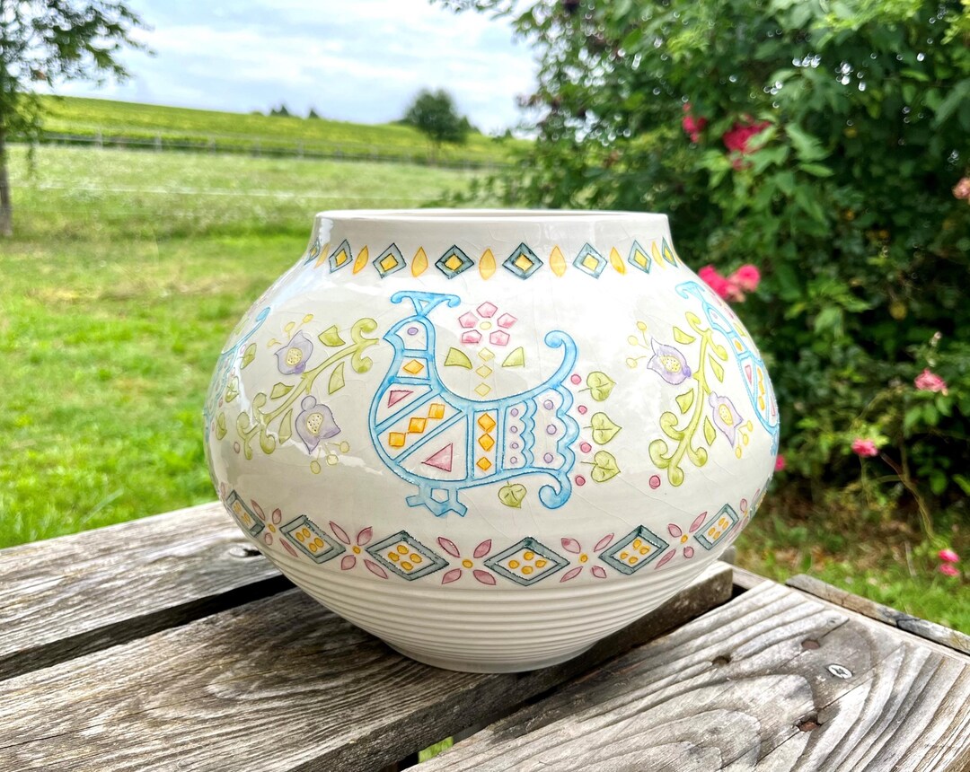 Italian Pottery Vase, Italian Ceramic, Handmade Vintage Italian Ceramic ...