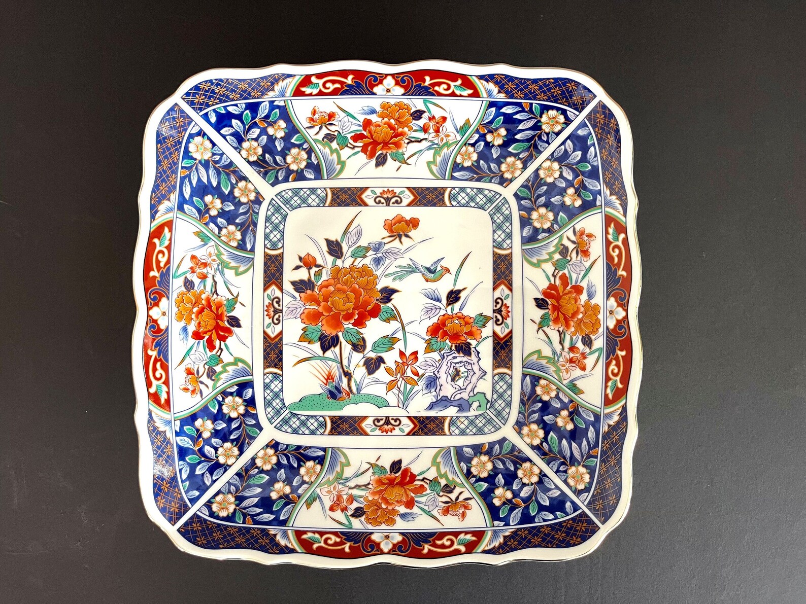 Large JAPANESE IMARI PLATE, Vintage Porcelain Serving Dish, Hand ...