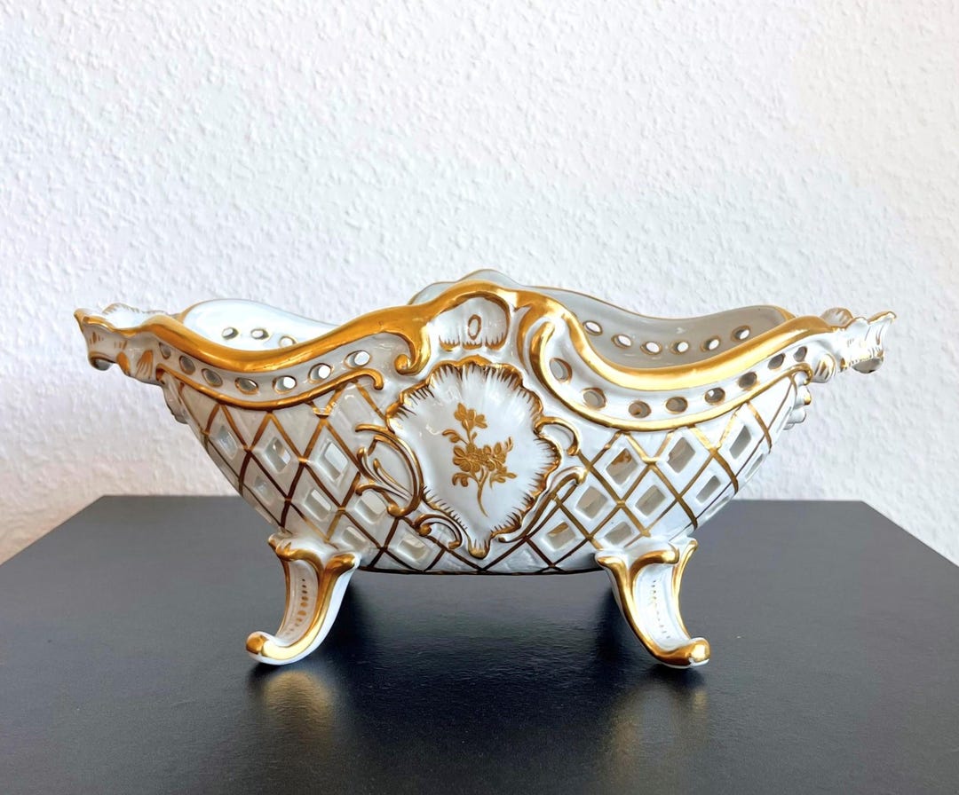 Antique German Porcelain Centerpiece, Fruit Bowl, Jardiniere ...
