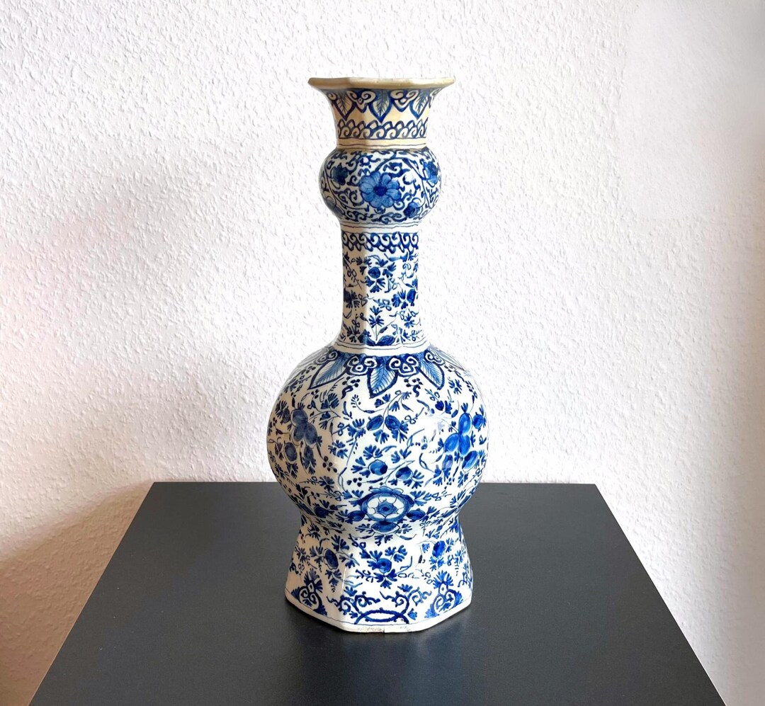 Large Antique DELFT Blue Vase 1910s, Antique Hand Painted 'knobbel ...