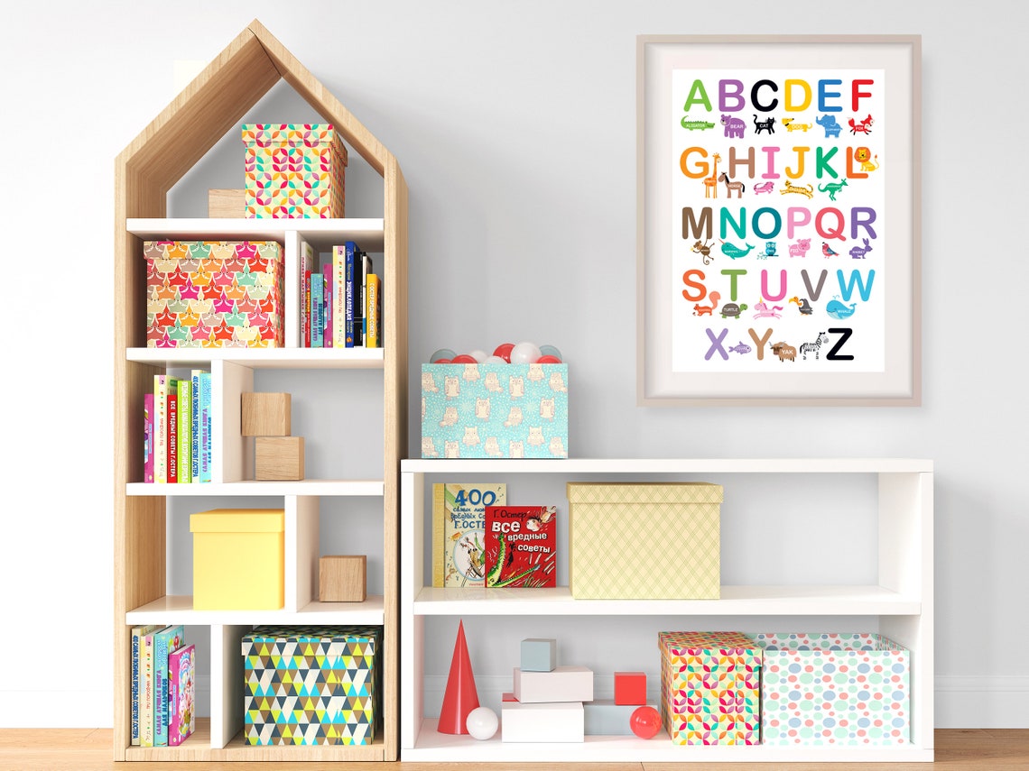 Animal Alphabet Poster Print, Baby Kids Room Wall Art, Children's ...