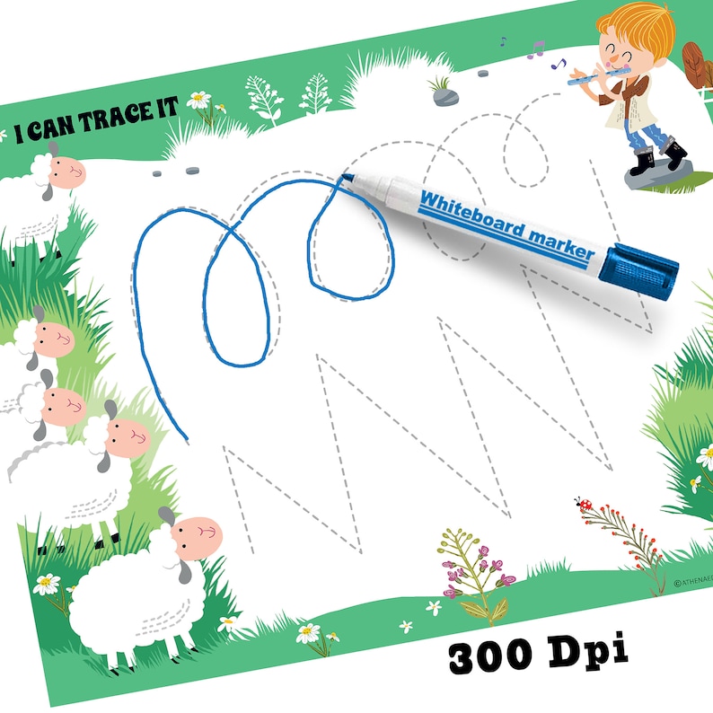 Pre Handwriting Line Tracing Worksheetspreschool Printable - Etsy