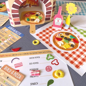 Make a Pizza Activity for Kids: Paper Craft and Play Dough Mats ...