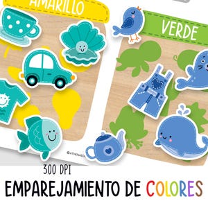 Spanish Color Matching Worksheets, Sorting Colors in Jars, Color ...