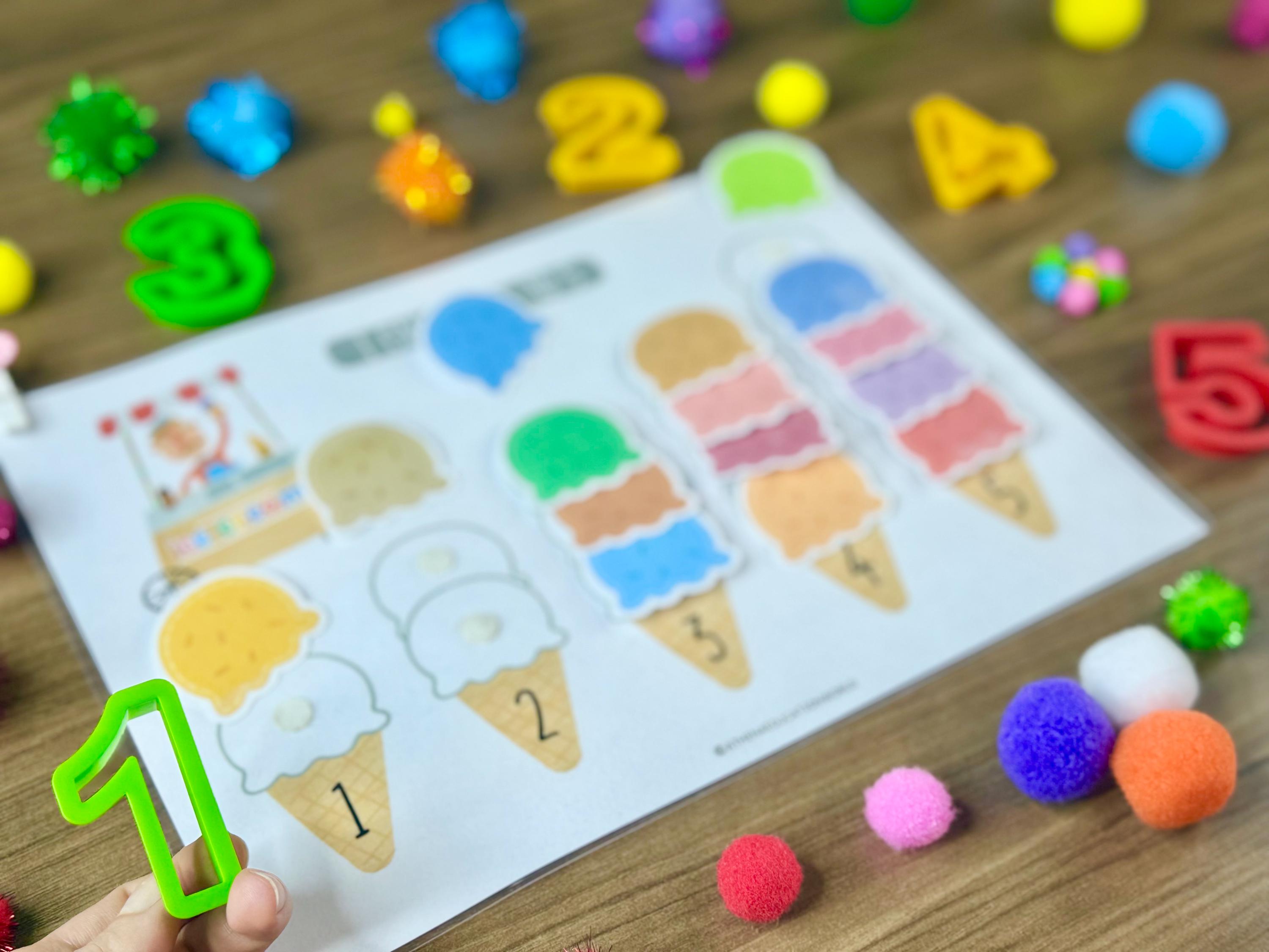 Montessori Counting Worksheet, Number Tracing Activity, Homeschool Math ...