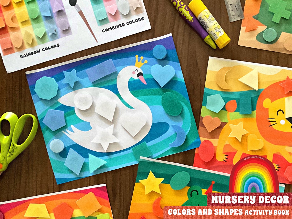 Art for Kids, Colors and Shapes Activity Book, Velcro Game, Printable ...