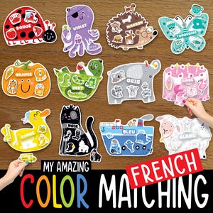 French Color Matching Activity for Kids, Toddler Color Printables ...
