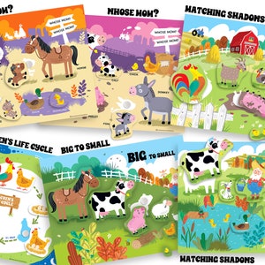 Farm Busy Book Printable, Kids Farm Educational Activity Book,toddler ...
