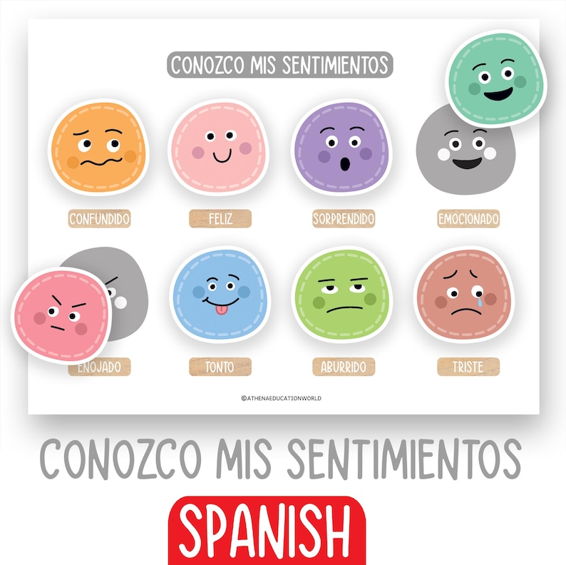 Spanish Emotion Worksheet,toddler Activity,homeschool Printables ...