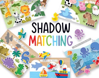 Farm Animals Shadow Matching Velcro Game, Toddlers Shadow Matching ...