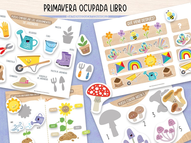 Spanish Spring Busy Book for Toddler,printable Preschool Learning ...