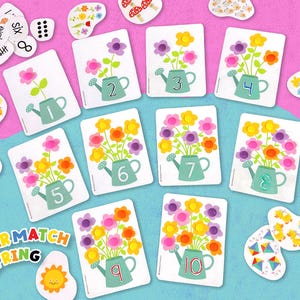 Spring Number Match Activity for Toddlers,counting Practice 1-10 ...