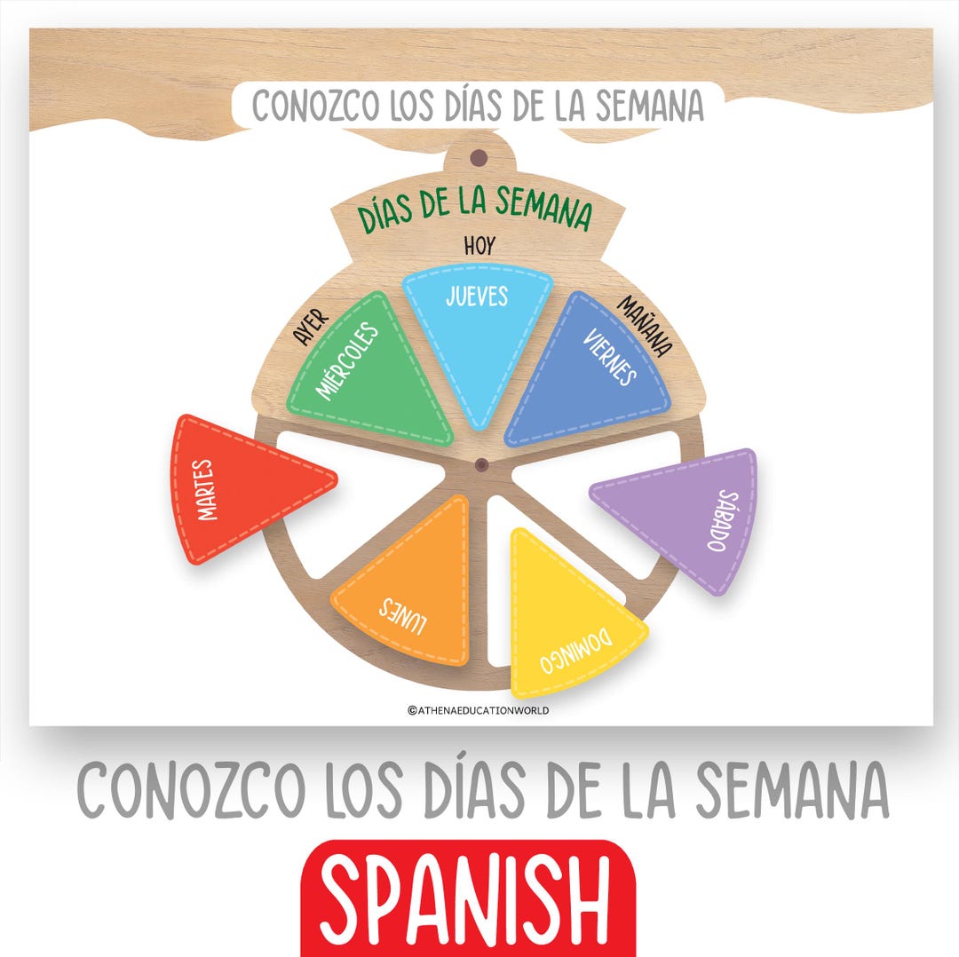 Spanish Days of the Week Worksheet, Toddler Activity, Homeschool ...