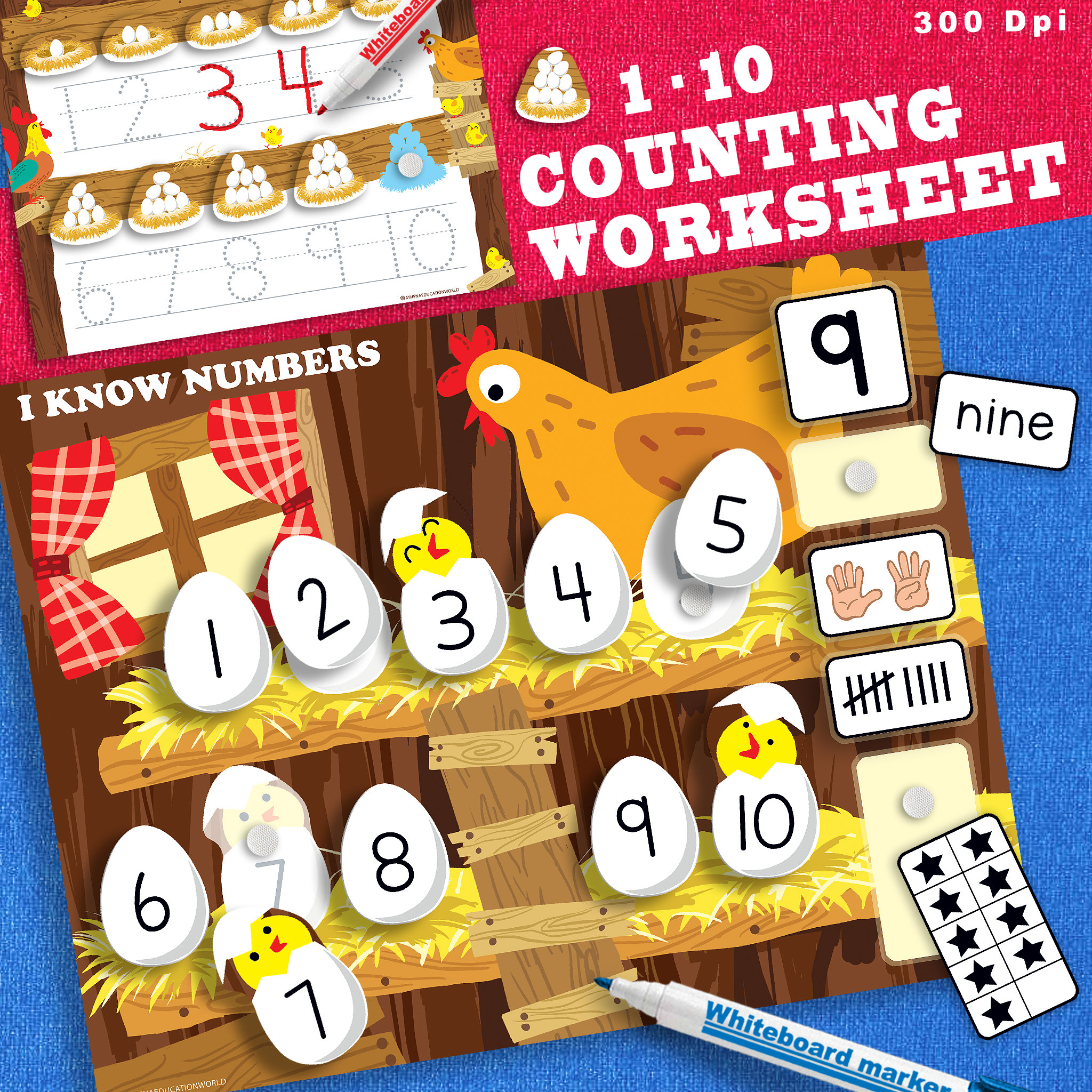 Montessori Counting Worksheet, Number Tracing Activity, Homeschool Math ...