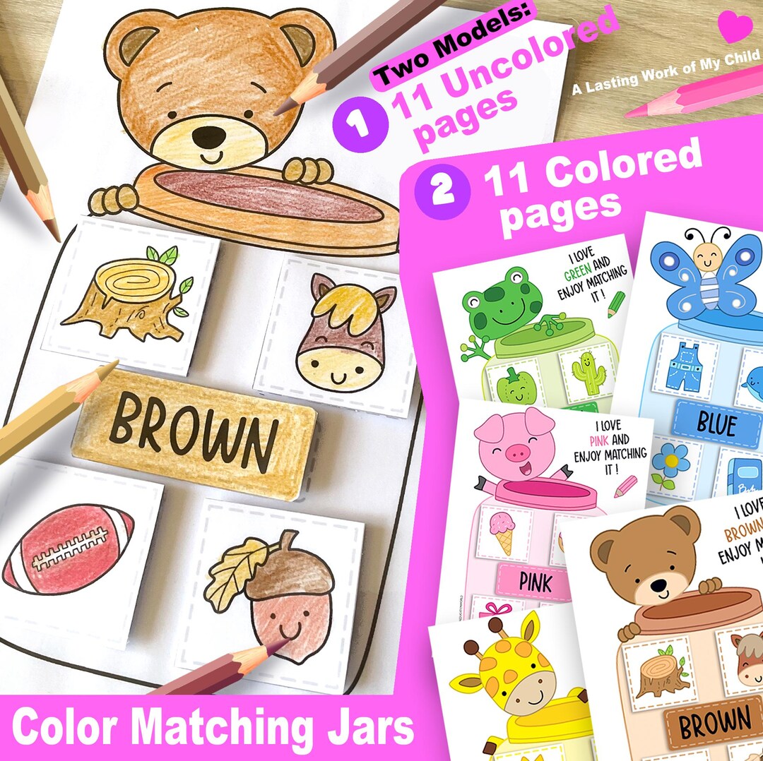 Color Matching Jars Game for Toddlers & Preschoolers, Coloring Pages ...