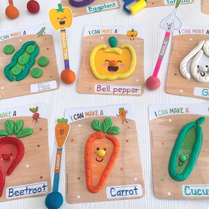 Playdough Mats Vegetables Printable,fun Activity for Kids,popsicle ...