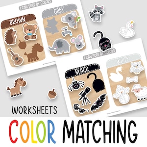Color Matching Worksheets, Sorting Colors in Jars, Color Sorting Game ...