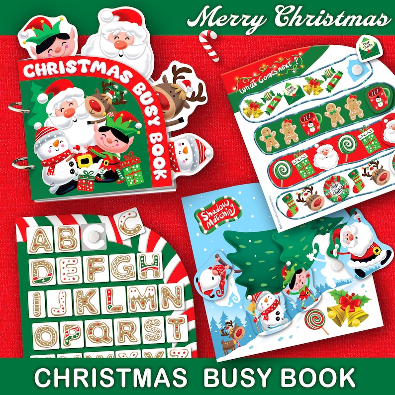 Christmas Busy Book for Toddler Printable Homeschool Preschool Learning ...