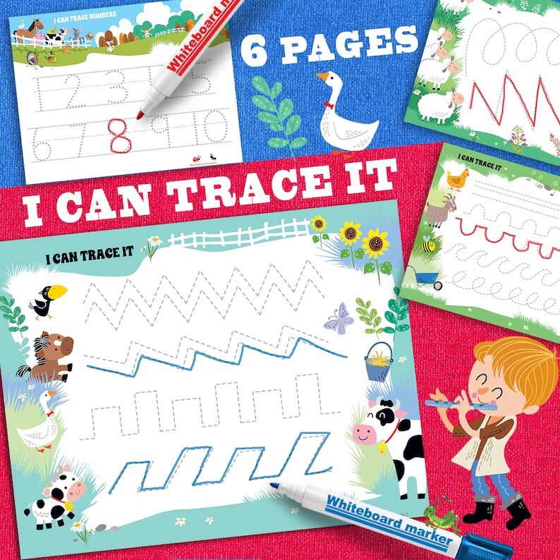 Pre Handwriting Line Tracing Worksheetspreschool Printable - Etsy