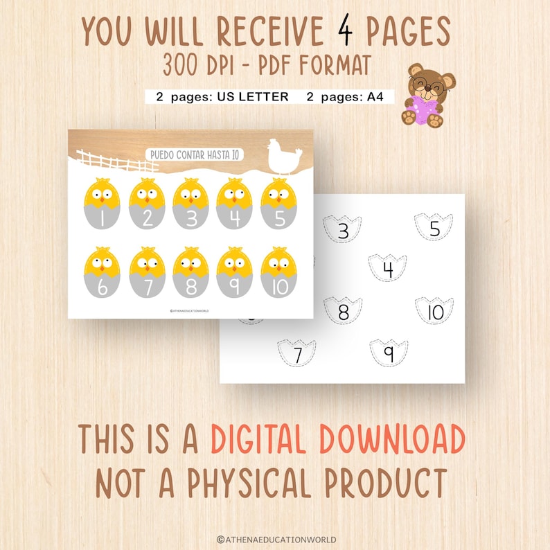 Spanish Counting Worksheet, Numbers Activity, Homeschool Math Practice ...