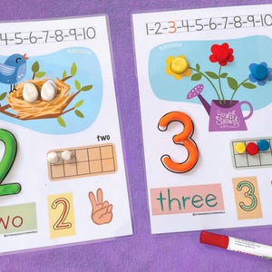 Counting and Numbers Play Dough Mats Printable Preschool Activities ...
