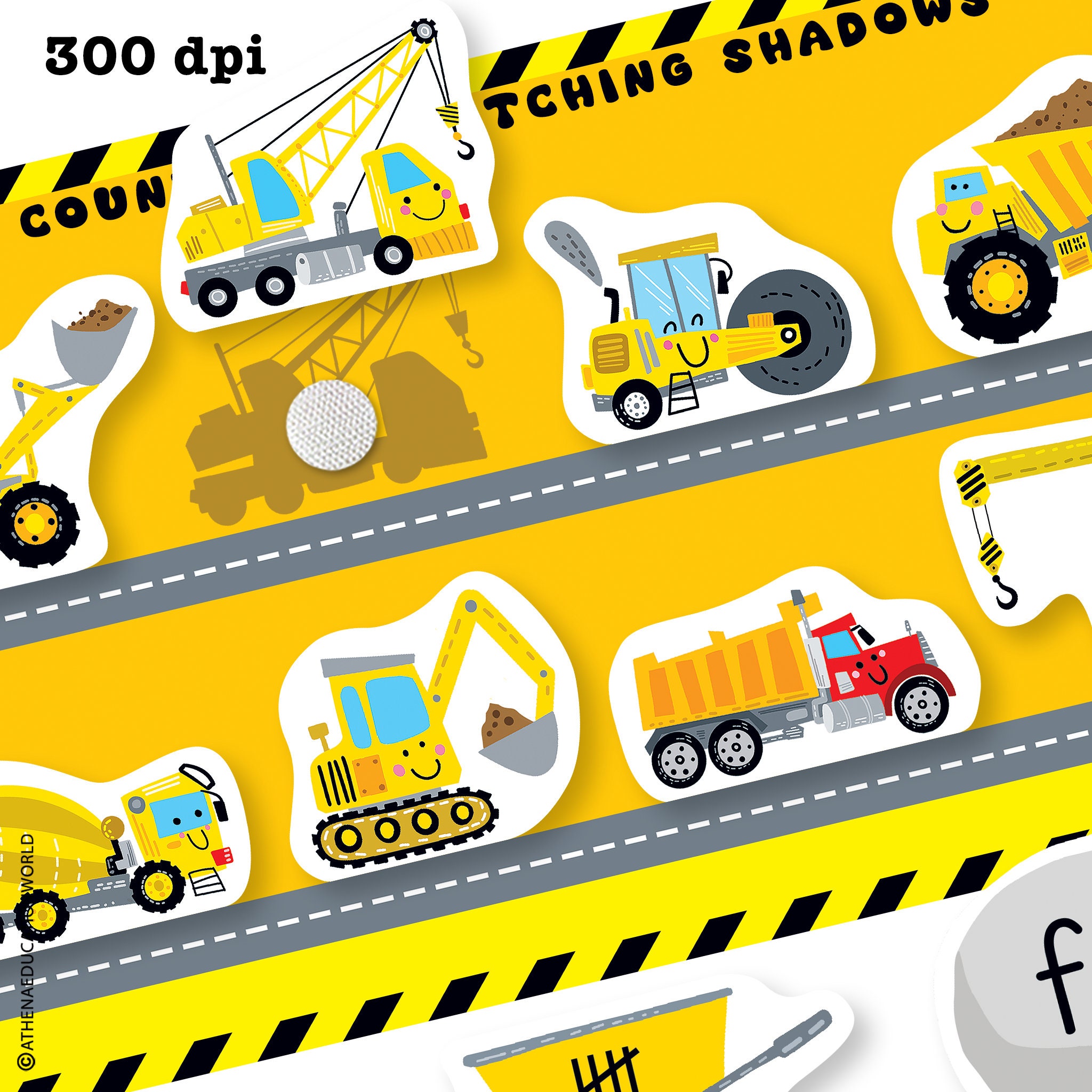 Construction Counting Worksheet, Number Tracing Activity, Trucks Number ...