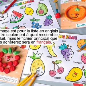 French Playdough Mats Fruits Printable,fun Activity for Kids,learn ...