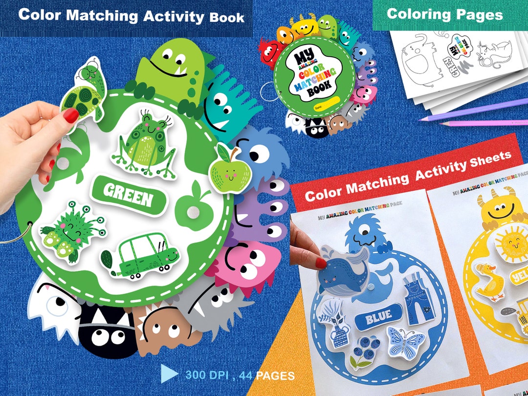 Color Matching Busy Book, Printable Activity,color Sorting Toddler Game ...