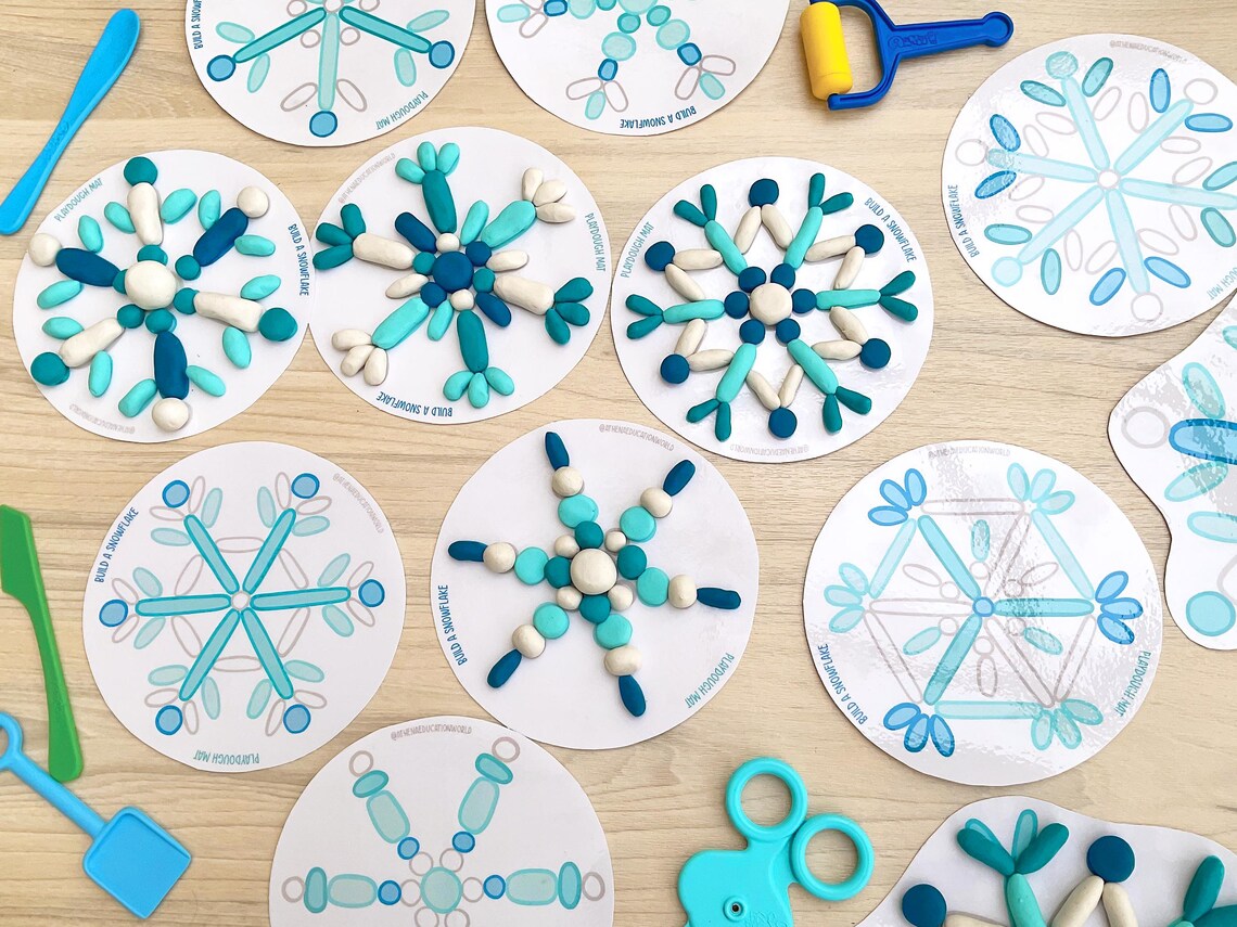 Snowflake Playdough Mats for Kids | Winter Fine Motor Activity Pages ...