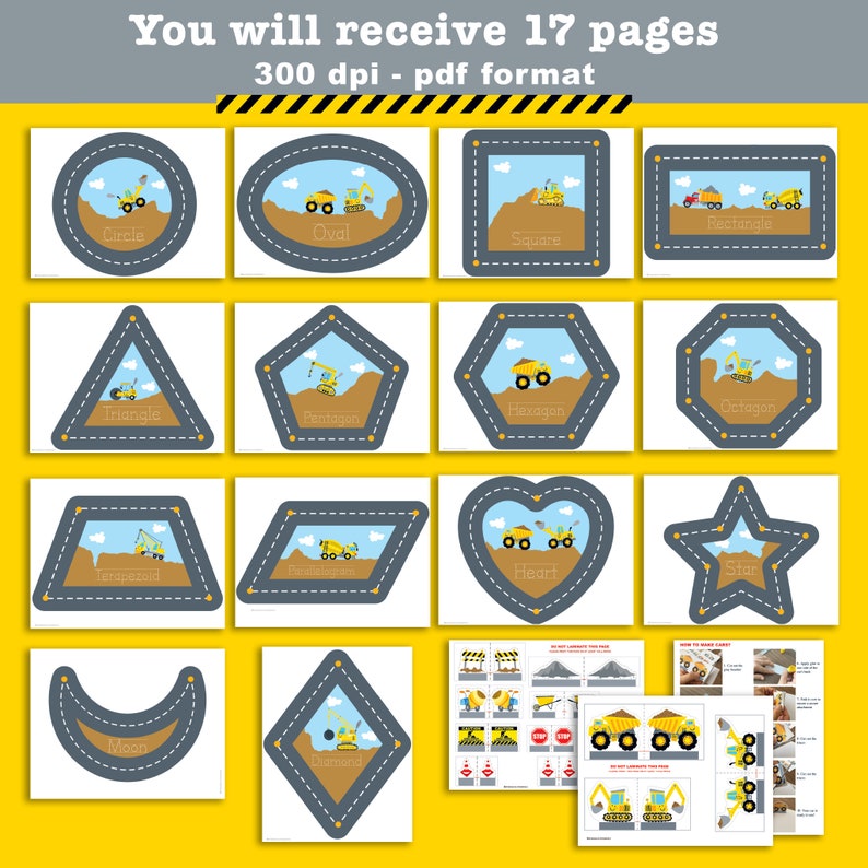 Construction Shapes Activity, Shapes Printable Worksheet, Learning ...