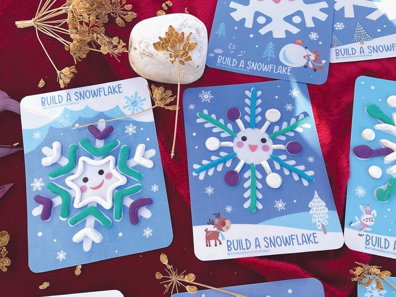 Build a Snowflake Playdough Mat Printable,snowflakes Play Dough Mats ...