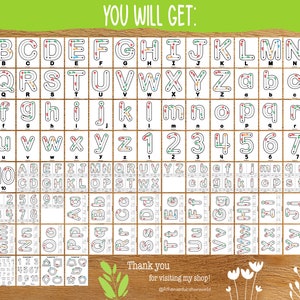 Alphabet Numbers Shapes Tracing, ABC Number Flashcards, Preschool ...