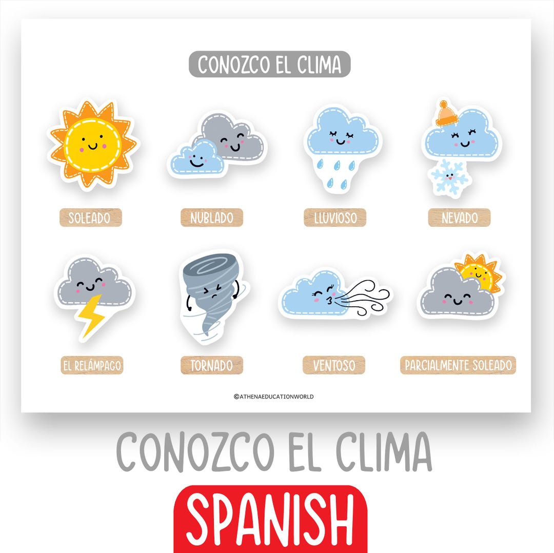 Spanish Weather Matching Activity,weather Printable Worksheet, Learning ...