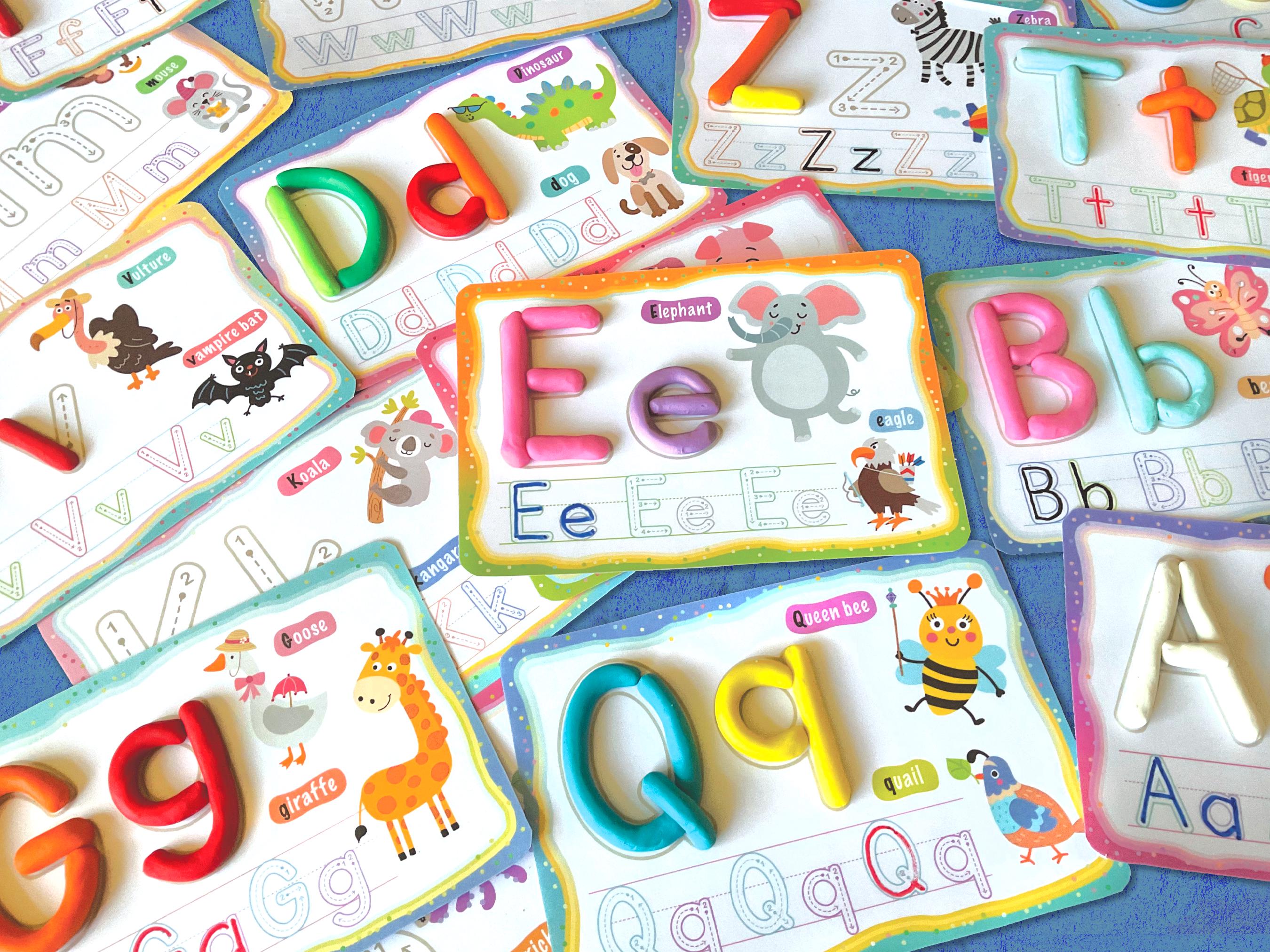 Alphabet Playdough Mats for Kids, Toddler Letter Tracing Mats ...