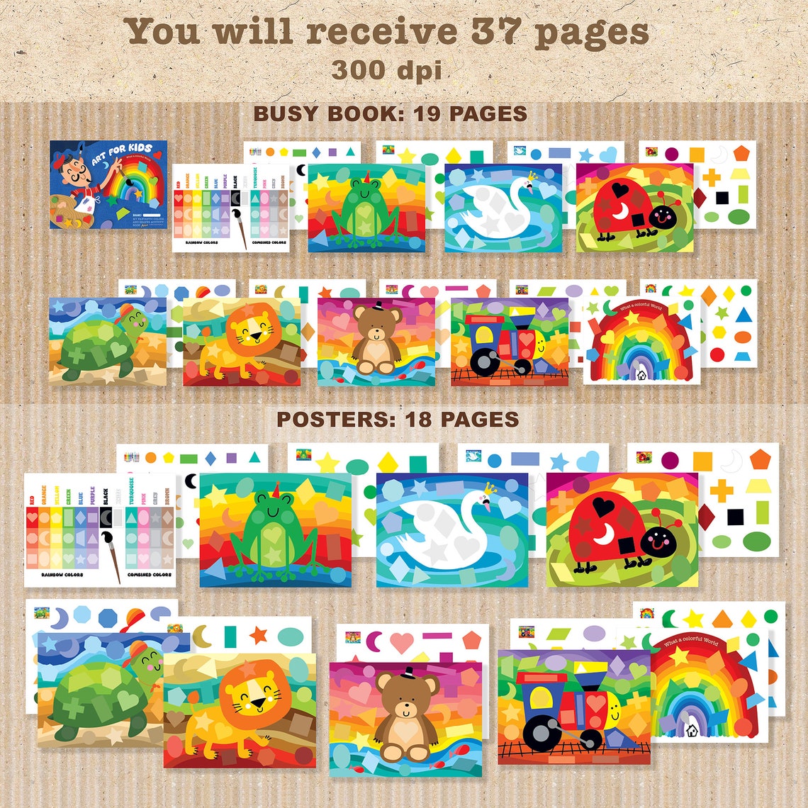 Art for Kids Colors and Shapes Activity Book Velcro Game - Etsy