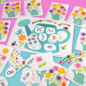 Spring Number Match Activity for Toddlers,counting Practice 1-10 ...