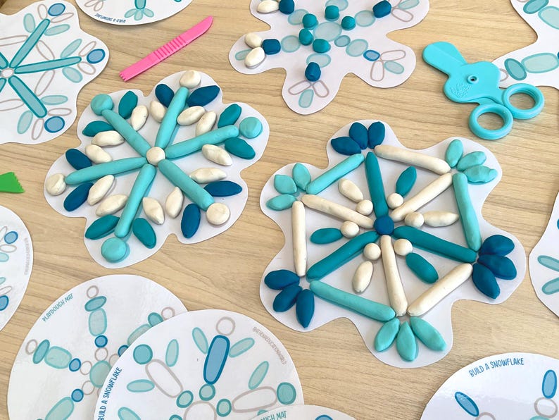 Snowflake Playdough Mats for Kids | Winter Fine Motor Activity Pages ...