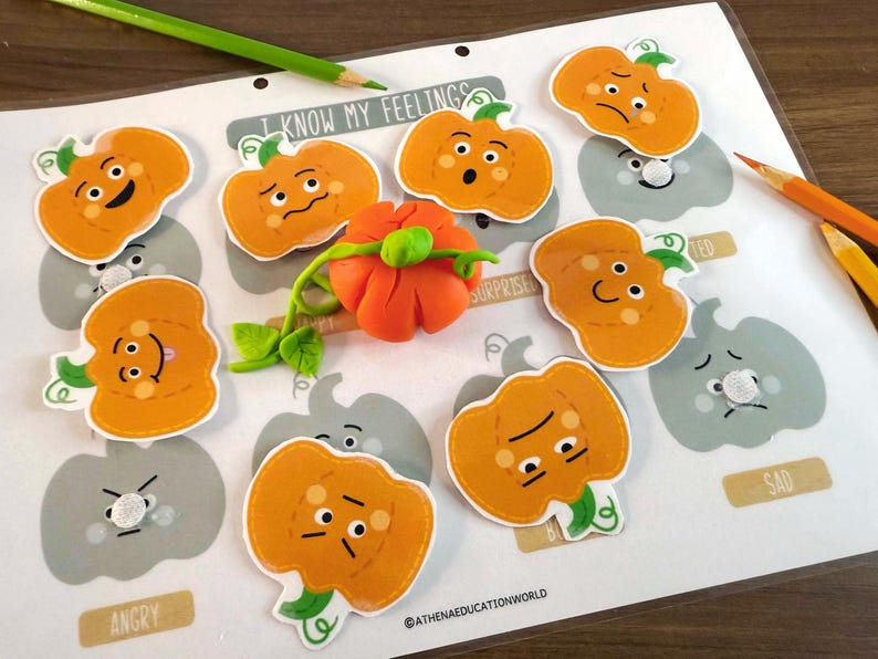 Fun Pumpkin Emotions Activity Printable, Feelings Worksheet for Kids ...