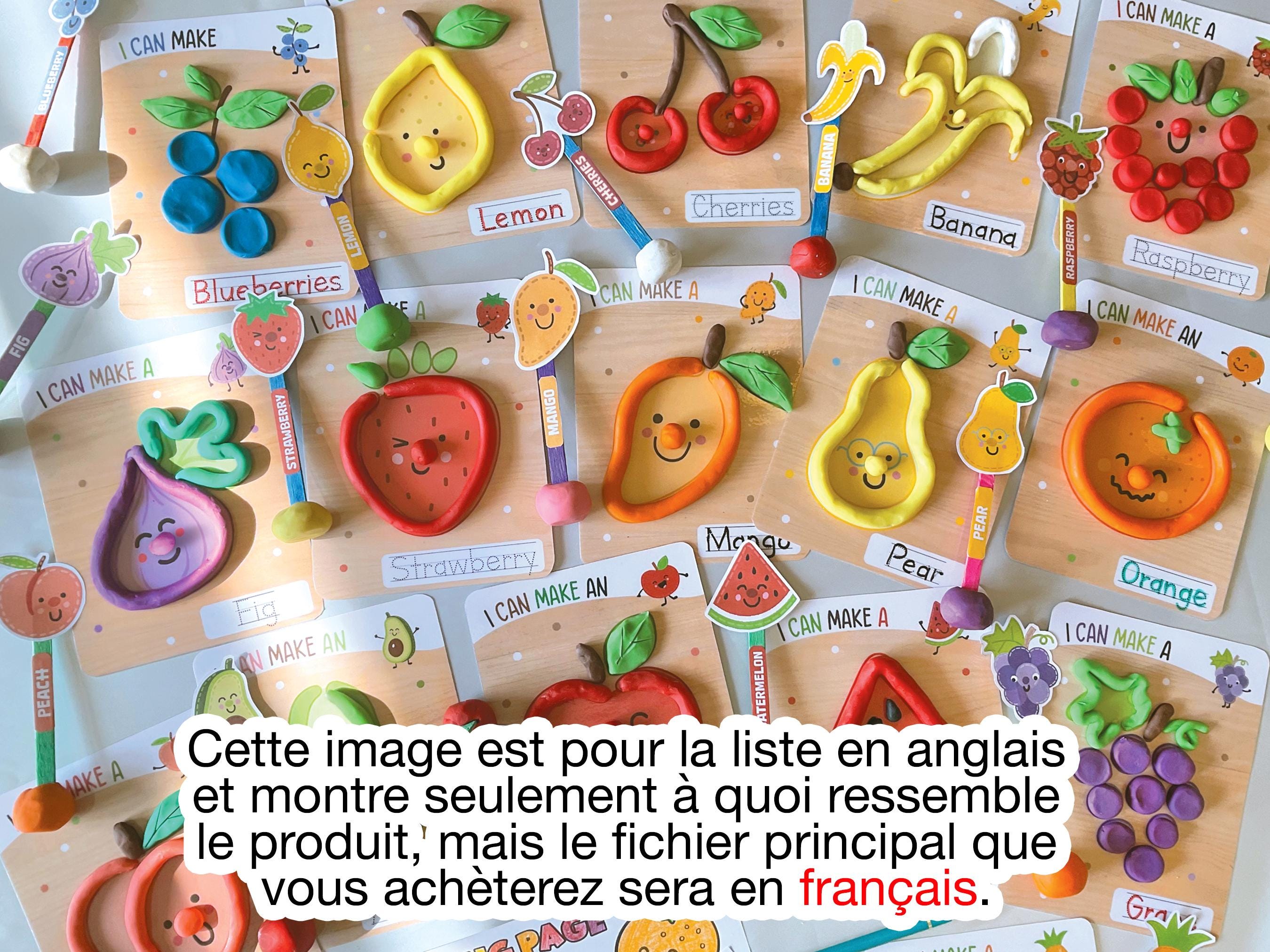 French Playdough Mats Fruits Printable,fun Activity for Kids,learn ...